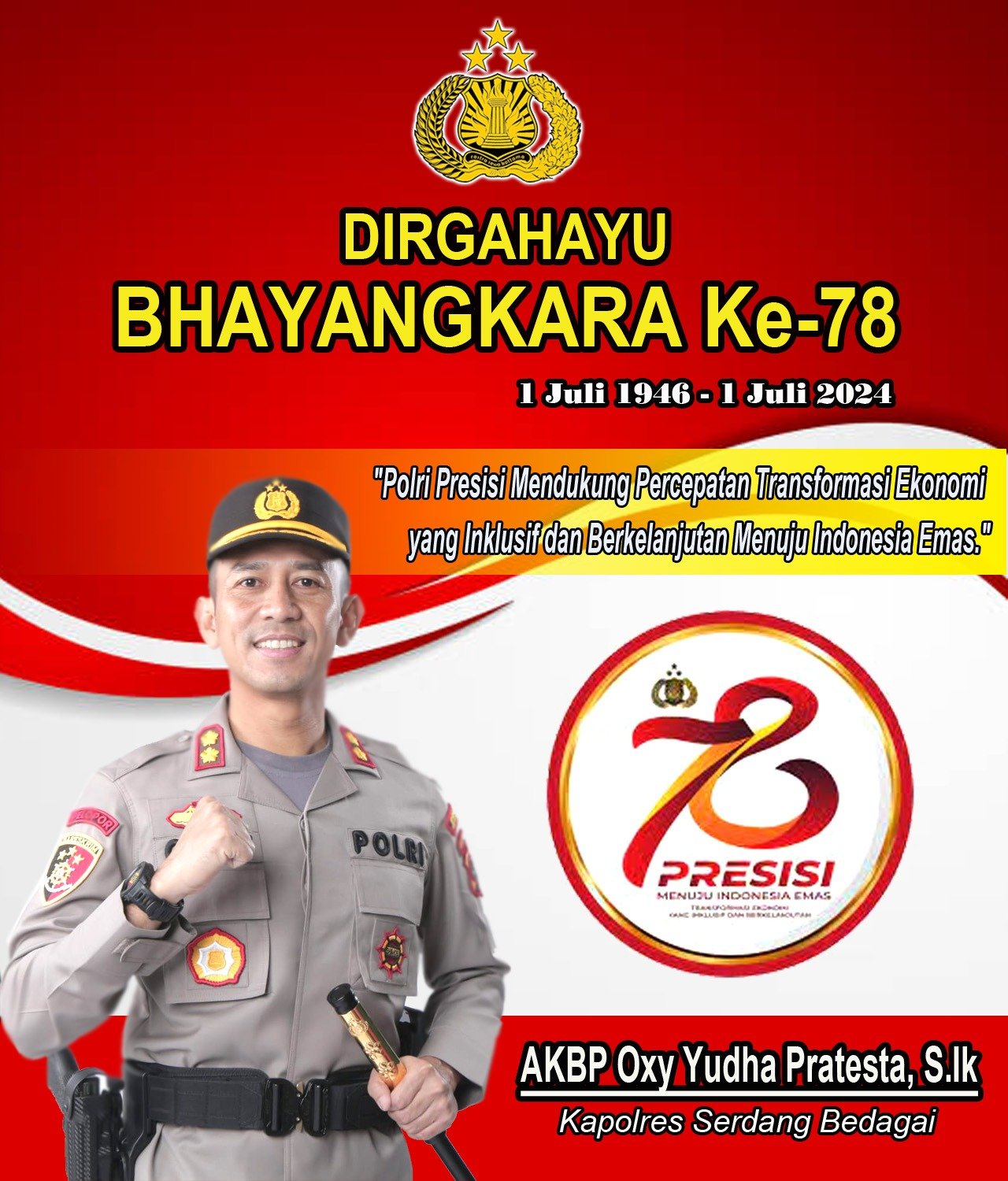 6 Personel Polres Sibolga Naik Pangkat